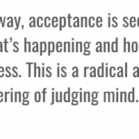 In a basic way, acceptance is seeing clearly what's happening and ...